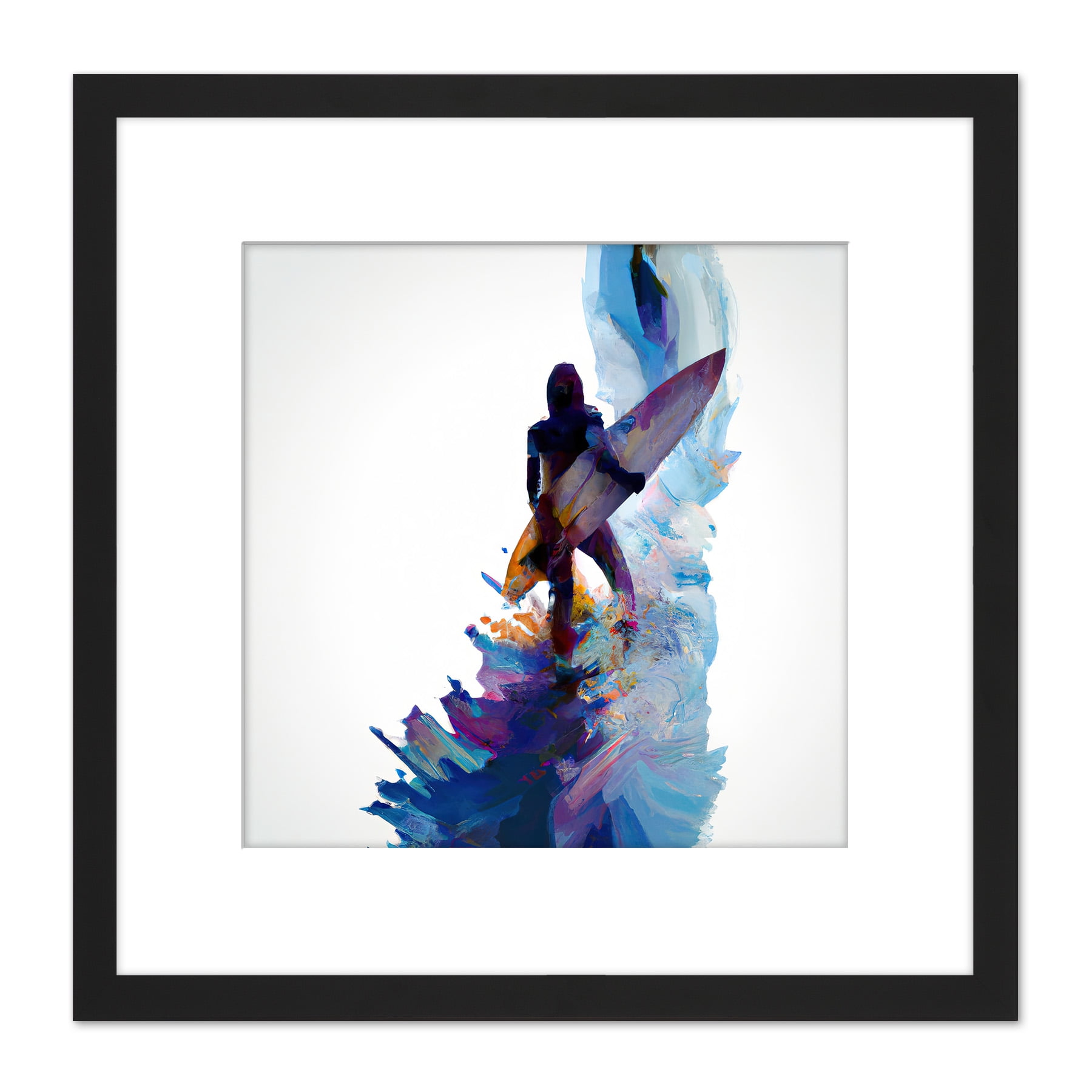 Surfer Surfing Surf Simple Abstract Watercolour Painting Water Sport ...