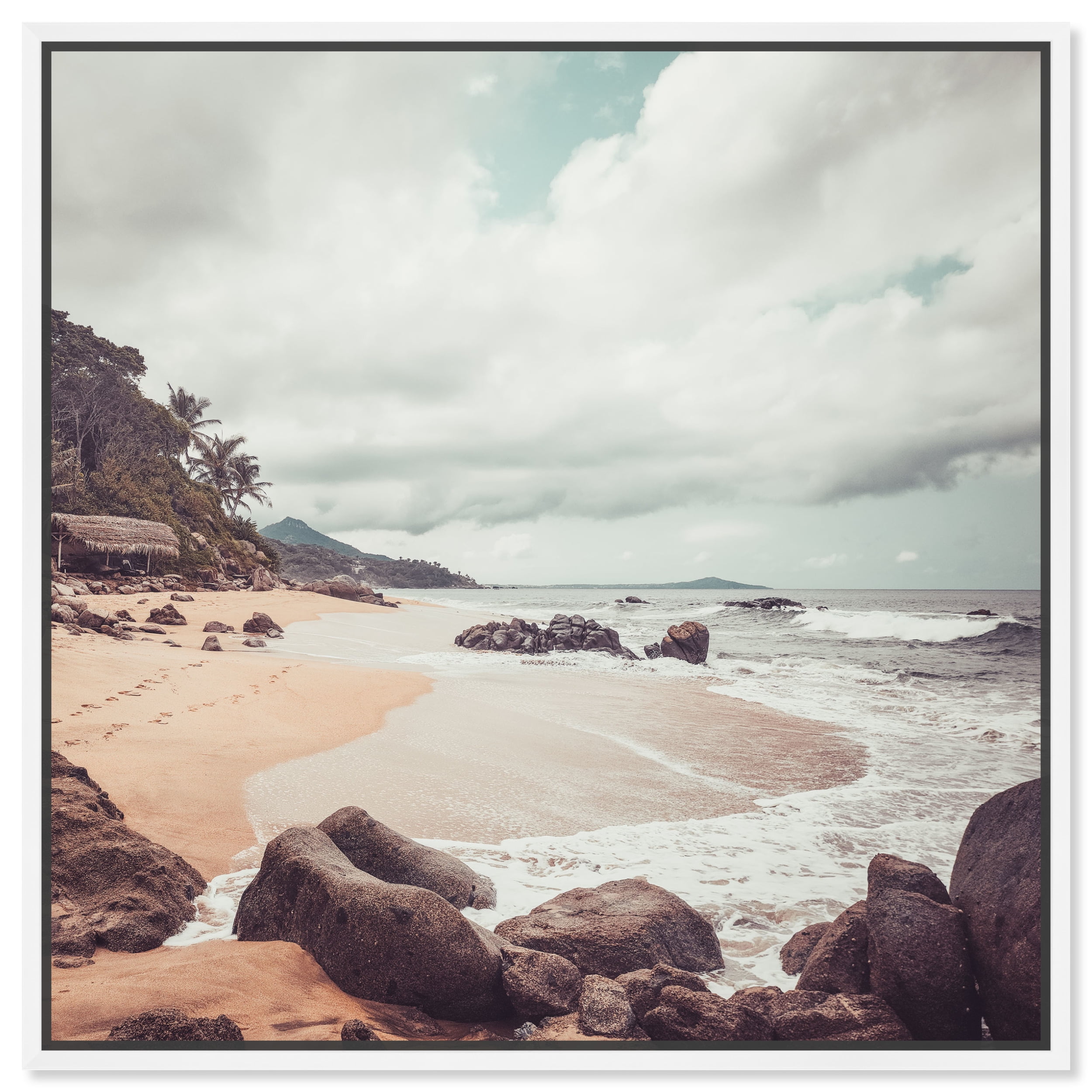 Surfer's Cove Landscape Photography Canvas Wall Art by Notoriart, White ...