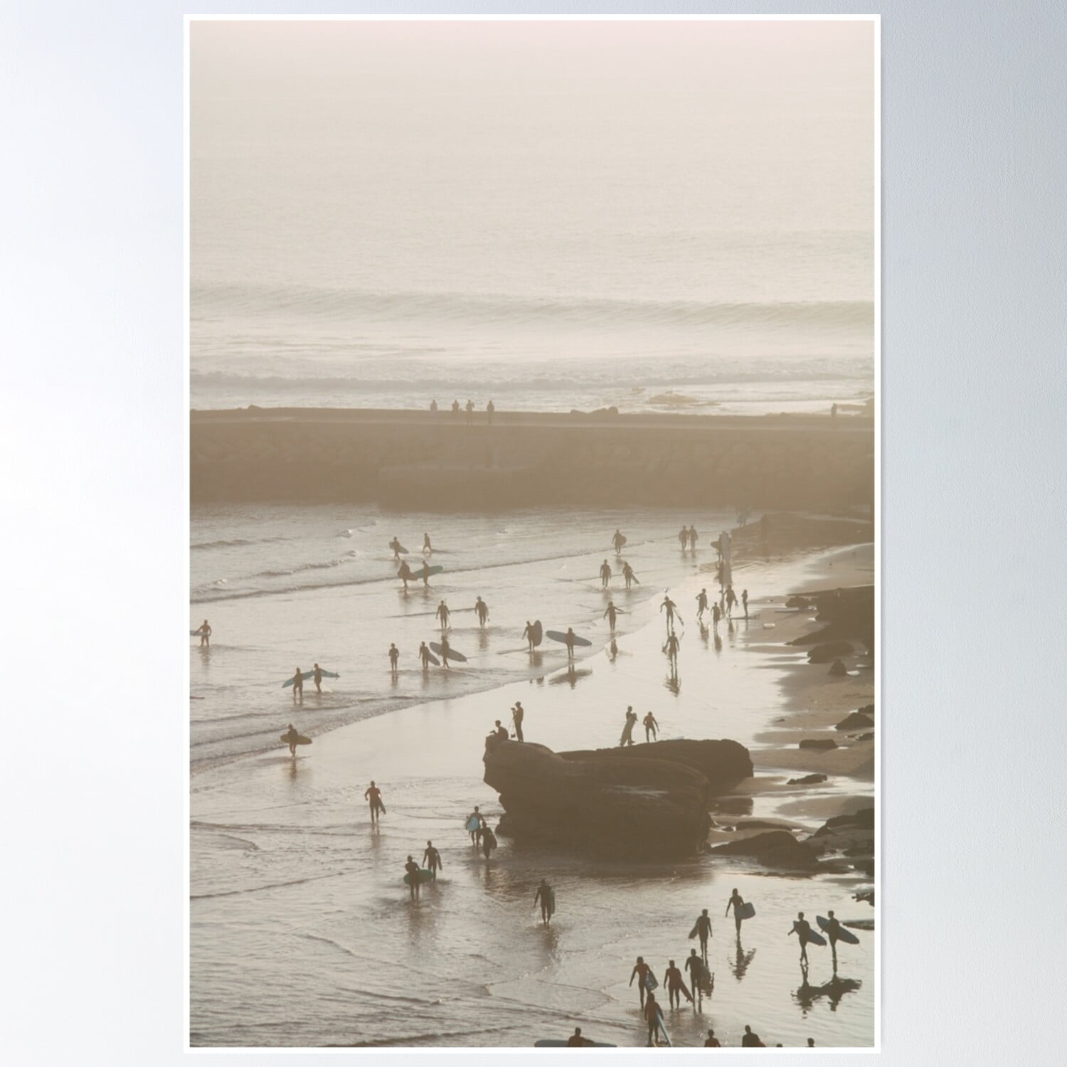 Surfers In The Evening Sunshine Poster Wall Art, Modern Wall Decor ...
