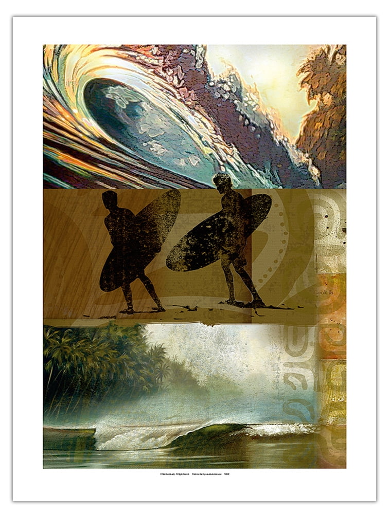 Surfers Journal Entry 14 - Breaking Waves - Original Collage Art by ...