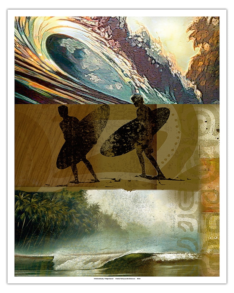Surfers Journal Entry 14 - Breaking Waves - Original Collage Art by ...