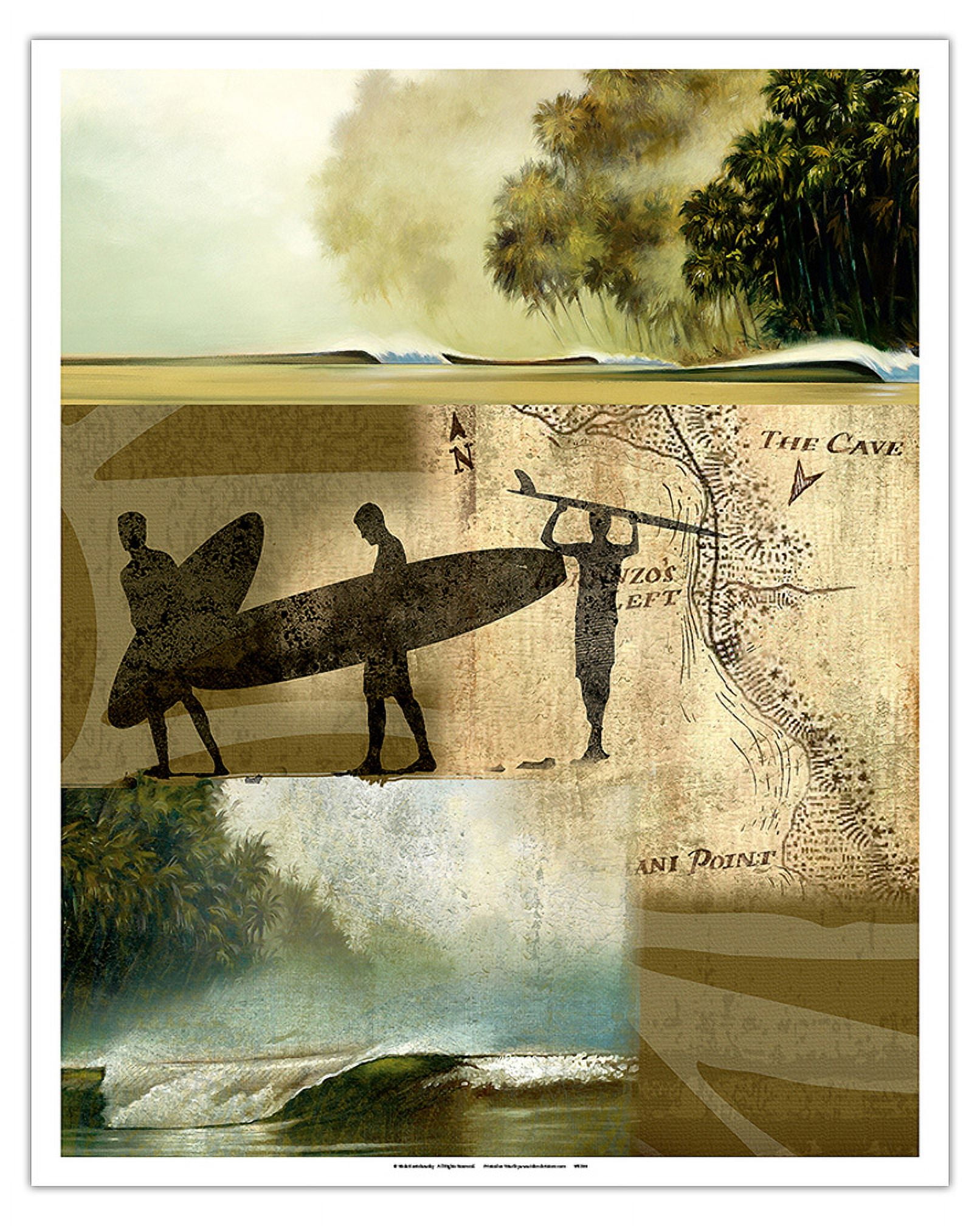 Surfers Journal Entry 43 - Chasing Waves - Original Collage Art by Wade ...