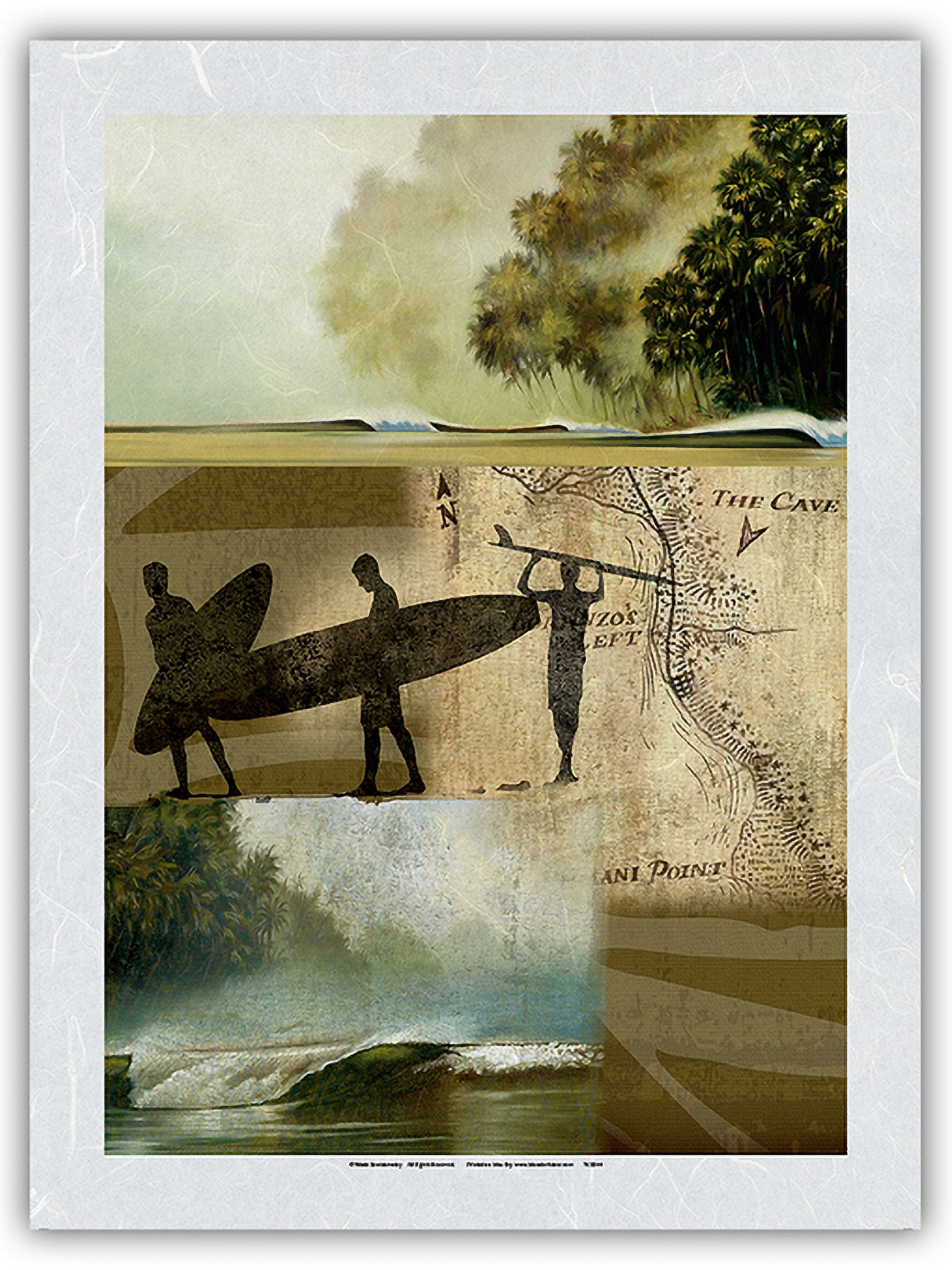 Surfers Journal Entry 43 - Chasing Waves - Original Collage Art by Wade ...