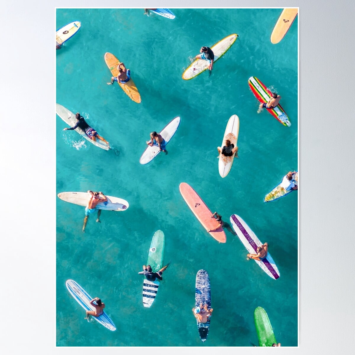 Surfers Traffic Jam Poster Wall Art, Modern Wall Decor For Living Room ...