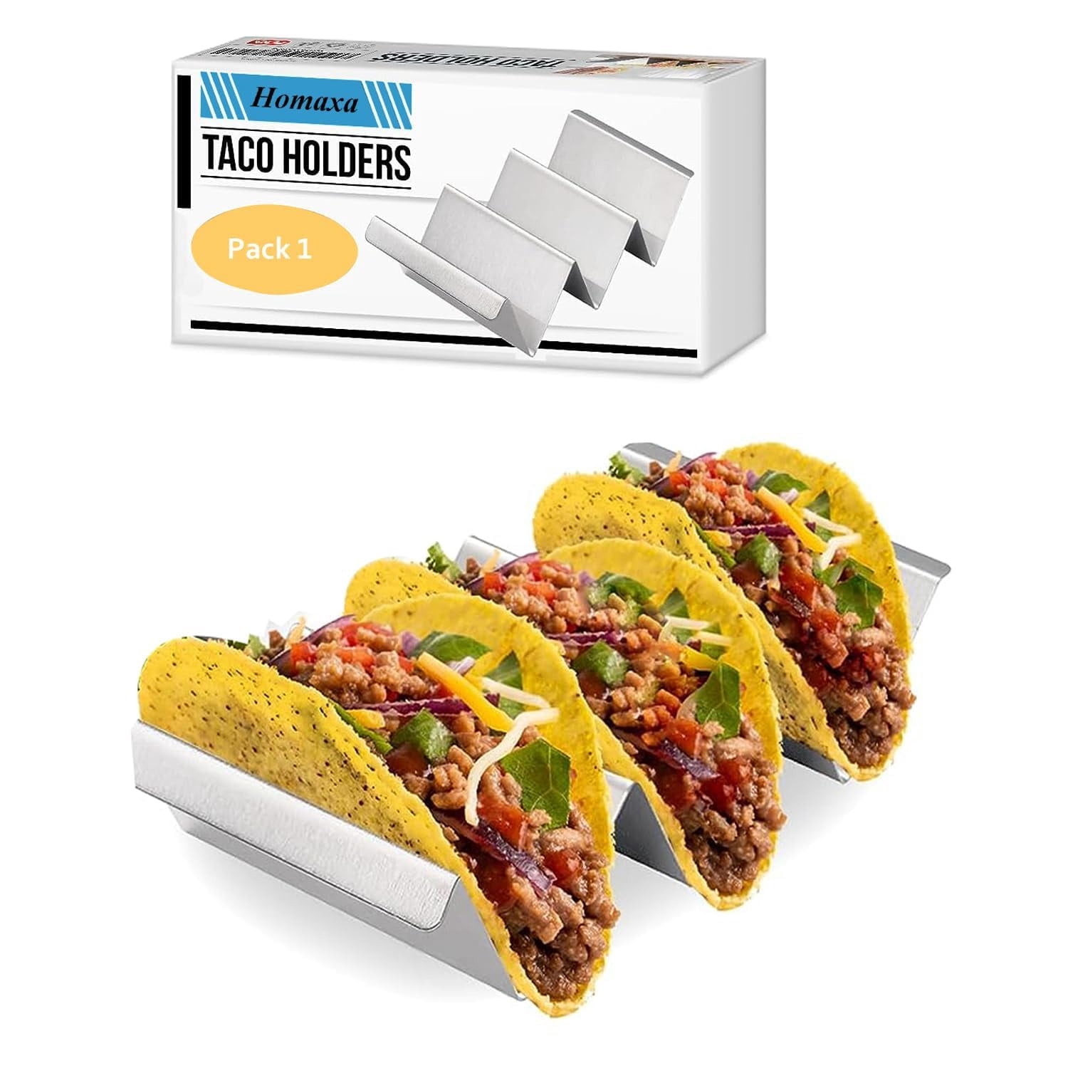 Surfexa Taco Holders 1 Packs Stainless Steel Taco Stand Rack Tray Style ...