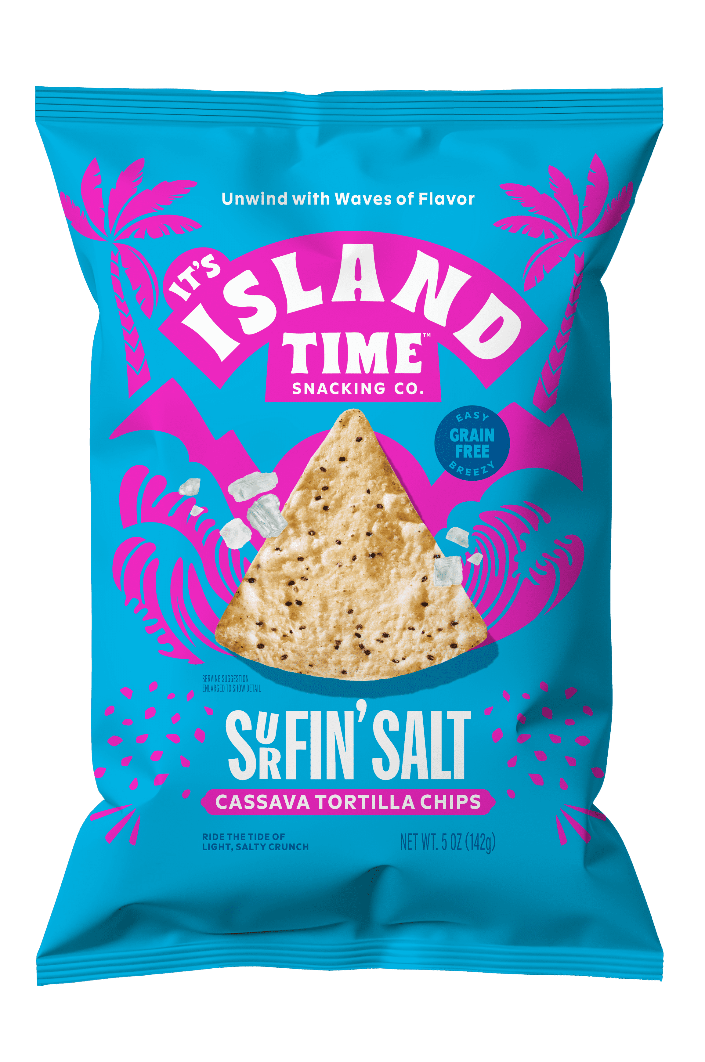 Island Time Snacks Surfin' Salt Cassava Tortilla Chips, Grain Free, 5 ...