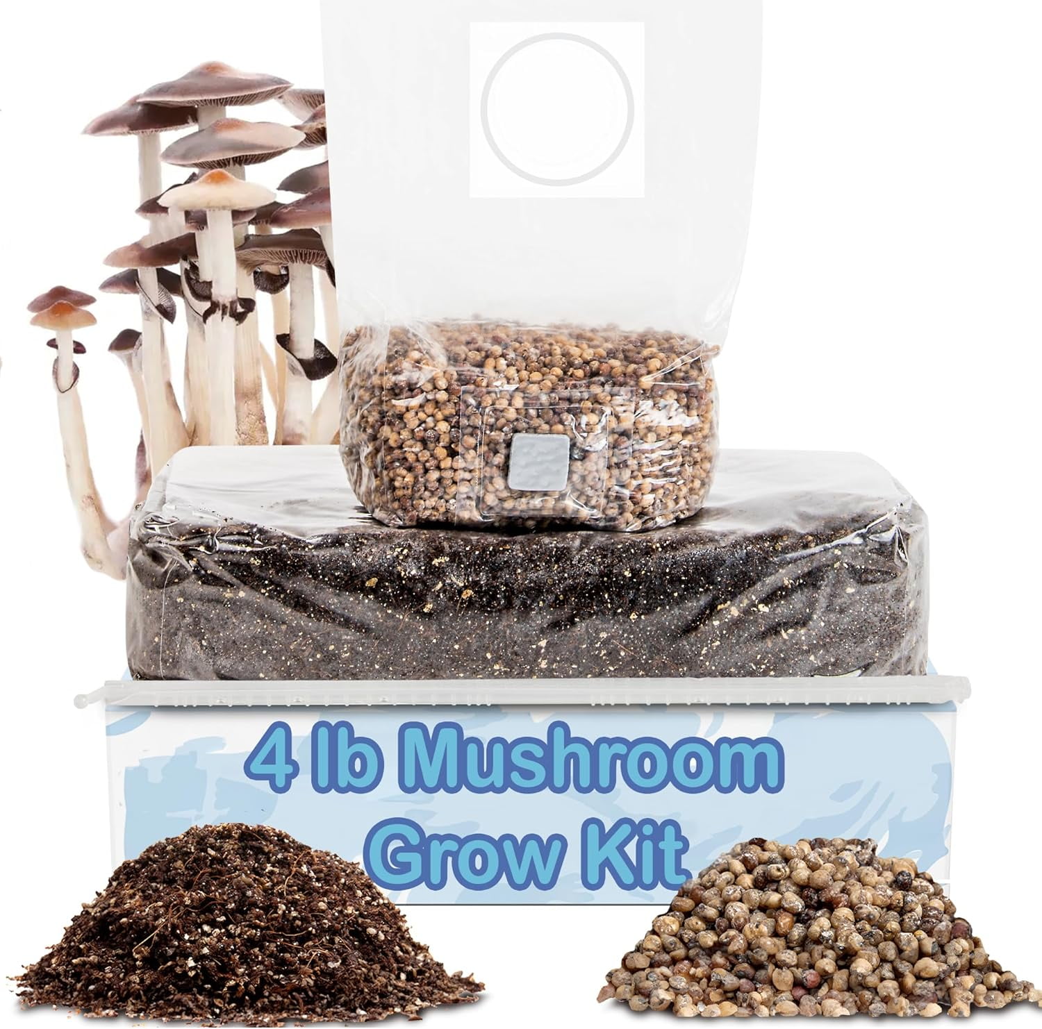 Surfin' Spores Mushroom Grow Kit | 4 lb Grow-in-Bag Kit/Monotub Refill ...