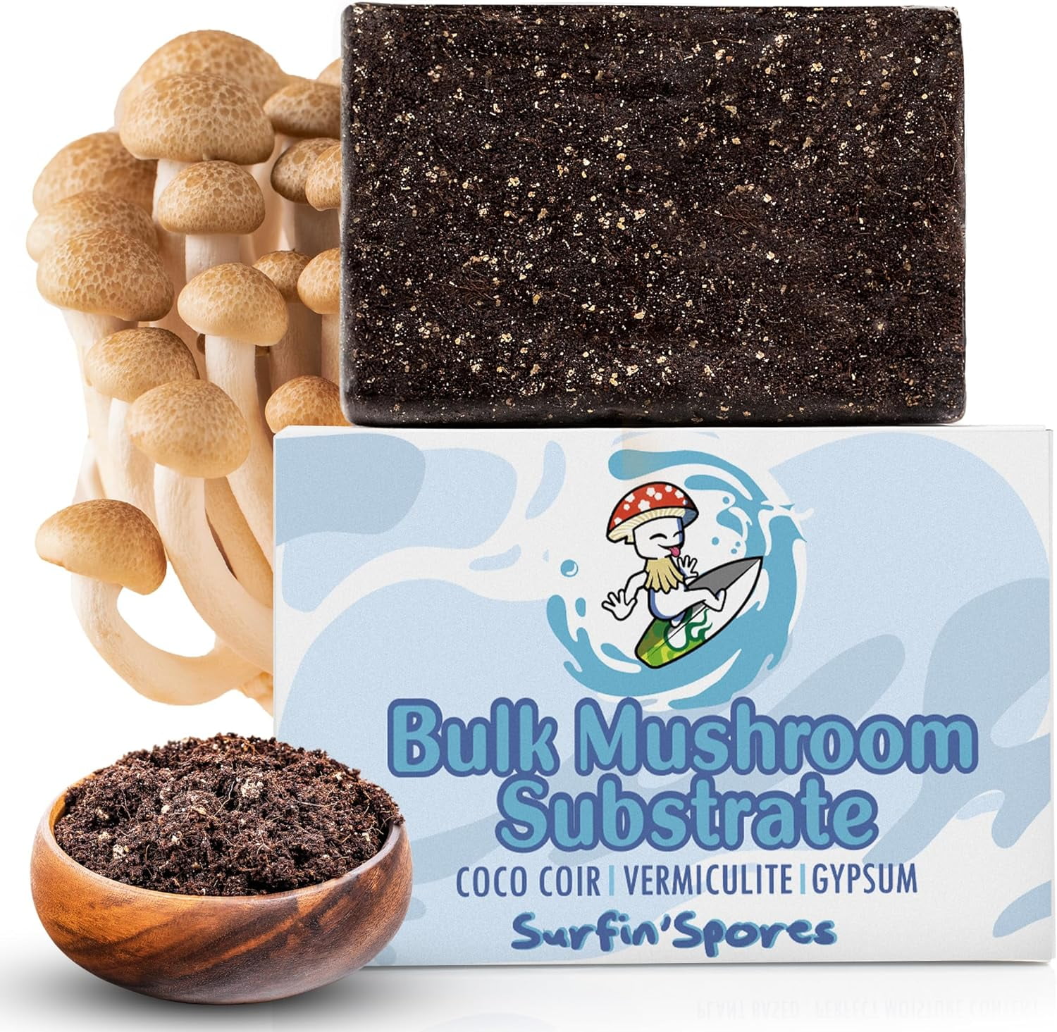 Surfin' Spores Premium Bulk Mushroom Substrate - 20 lbs Expert ...