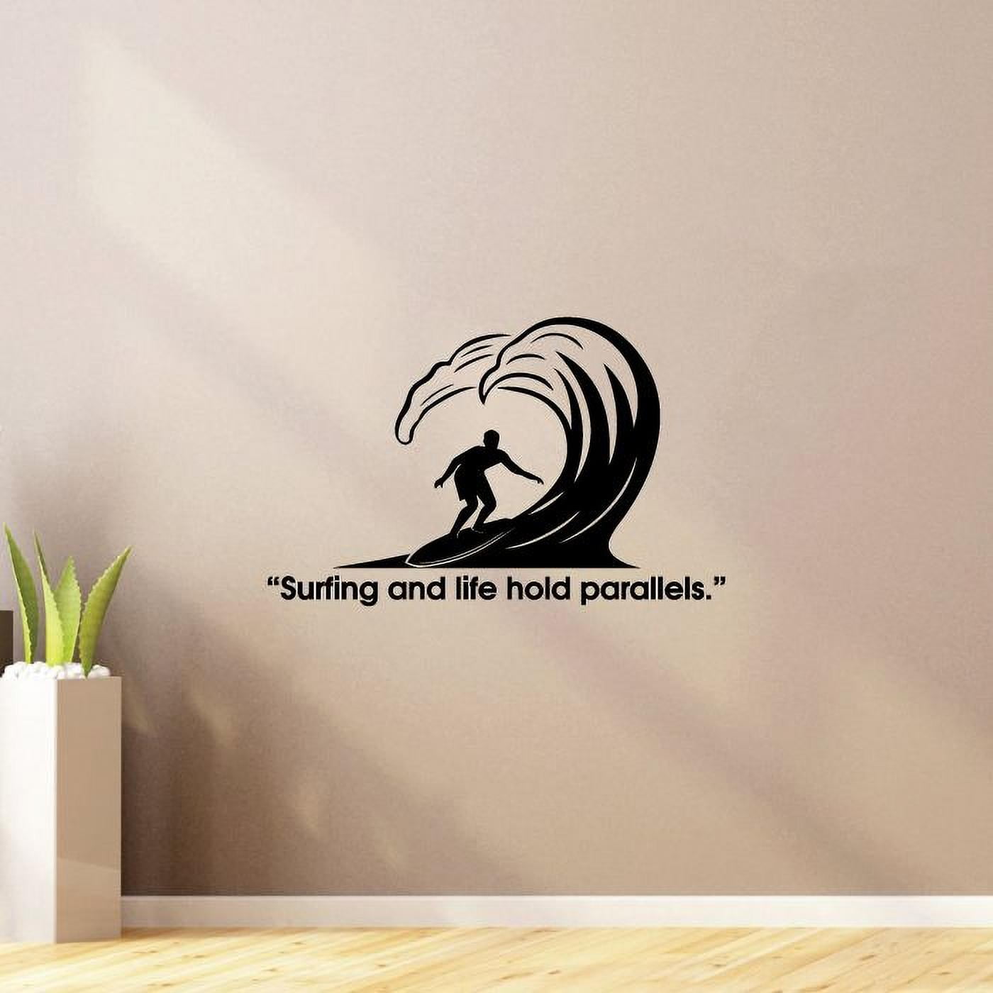 Surfing And Life Holds Parallels Surfer Silhouette Vinyl Wall Sticker ...