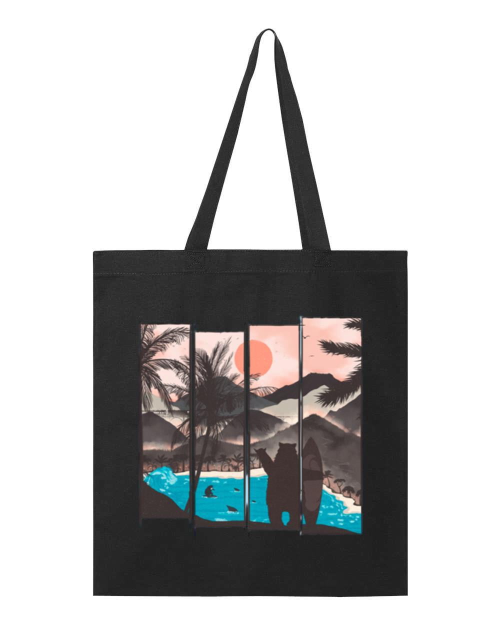 Surfing Bold Tote Bag with Hawaii Wave Ride and Beach Vibe - Walmart.com
