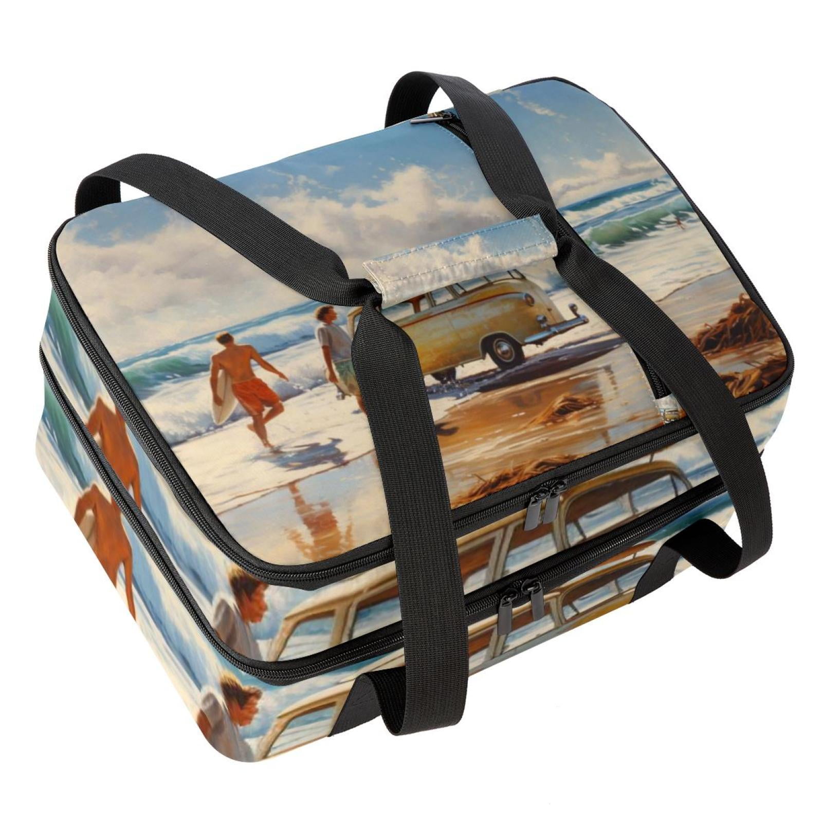 Surfing Double Layered Insulated Refrigerated Lunch Bag with Two ...