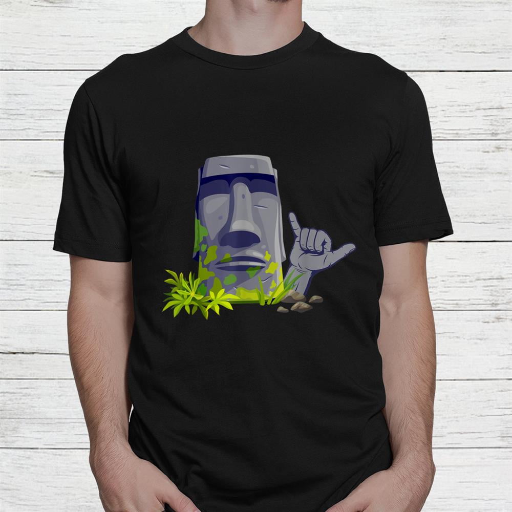 Surfing Easter Island Rapa Nui Moai Statue Shaka Sign Shirt - Walmart.com