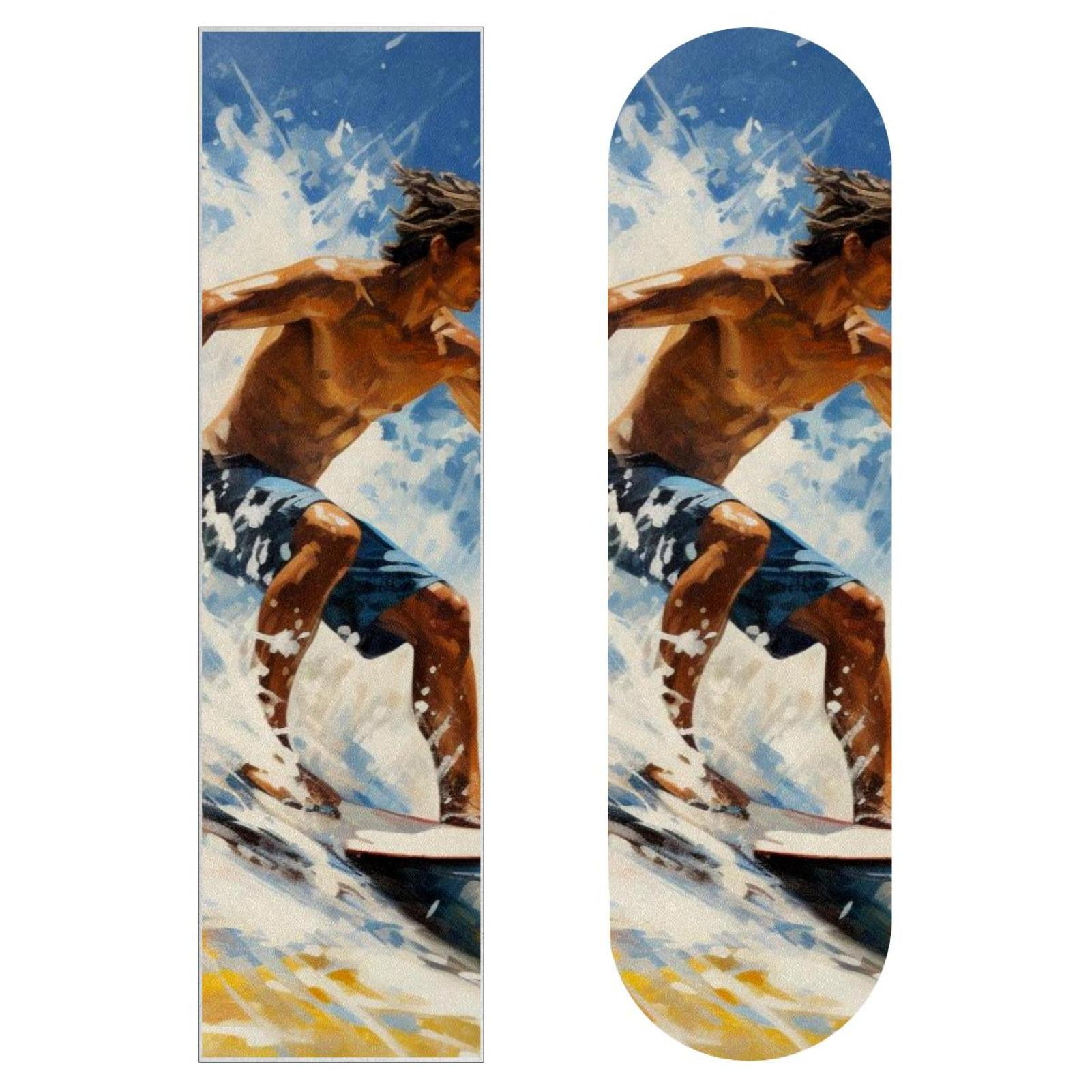 Surfing Emery Surface Skateboard Grip Tape Stickers (Pack of Two) - 8 ...