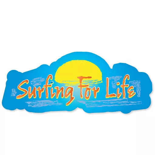 Surfing For Life Breaking Waves Bumper Sticker Phone Decal Water Bottle ...