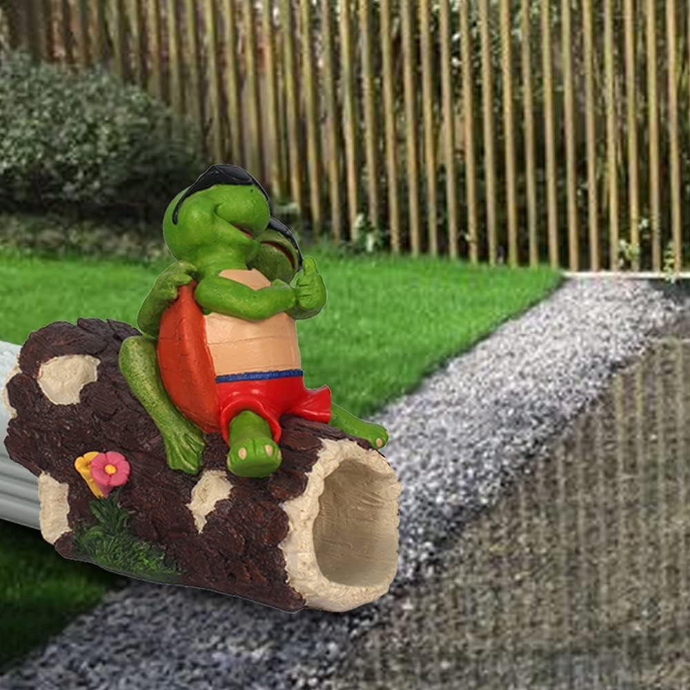 Surfing Frog and Tortoise Gutter Guardian Downspout, The Reptile Garden ...