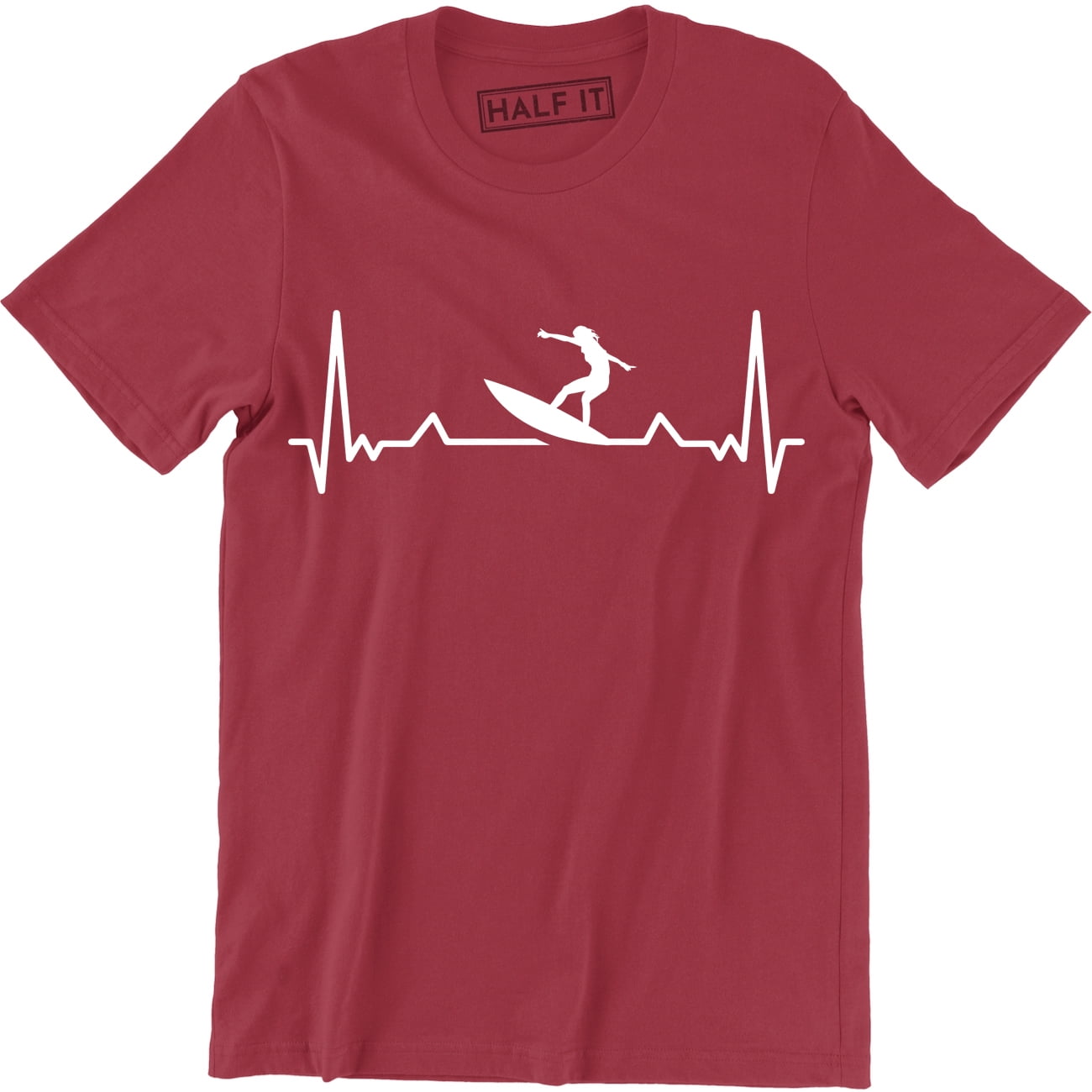 Surfing Heart Beat Pulse Surf Board Accessory Surfer birthday funny T ...