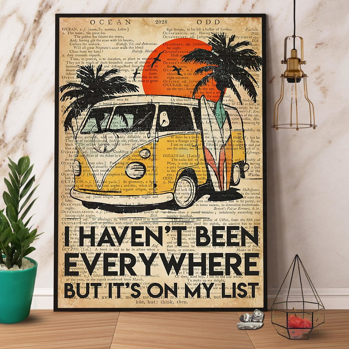 Surfing Hippie Bus I Haven'T Been Everywhere But It'S On My List Paper ...