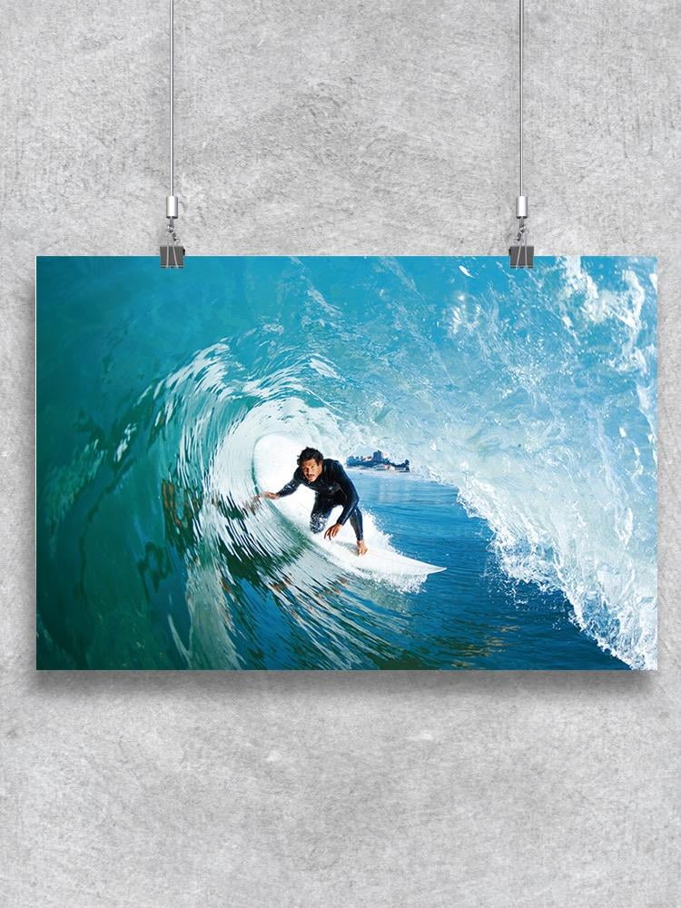 Surfing Inside Of A Wave Poster -Image by Shutterstock - Walmart.com