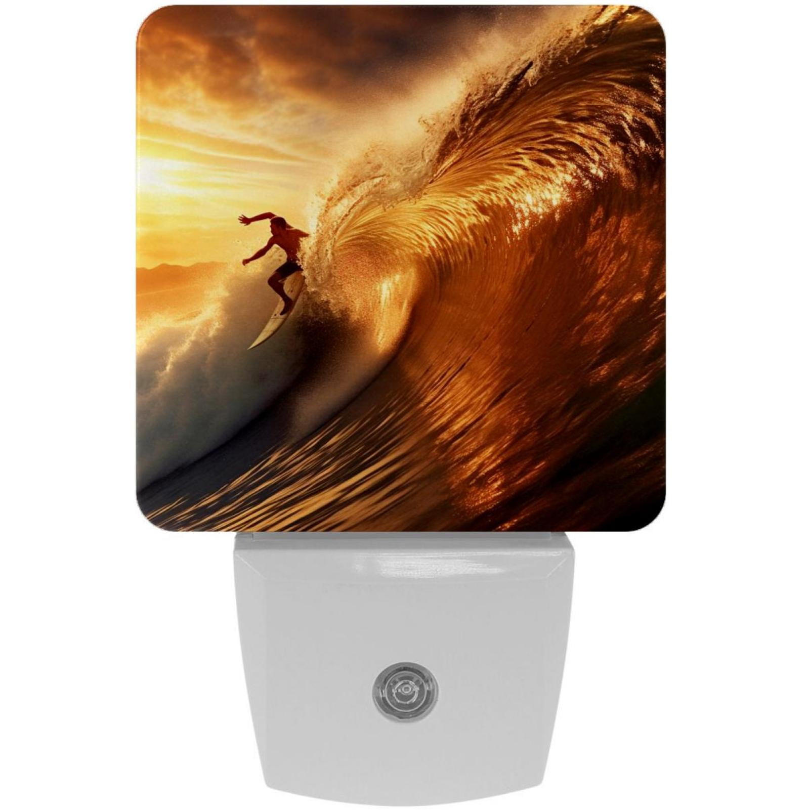 Surfing LED Square Night Light - Soft Glow Plug-in Lamp with Dusk to ...