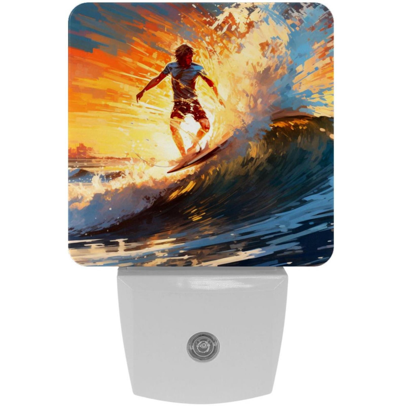 Surfing LED Square Night Lights - Energy Efficient Plug-in Wall Lamp ...