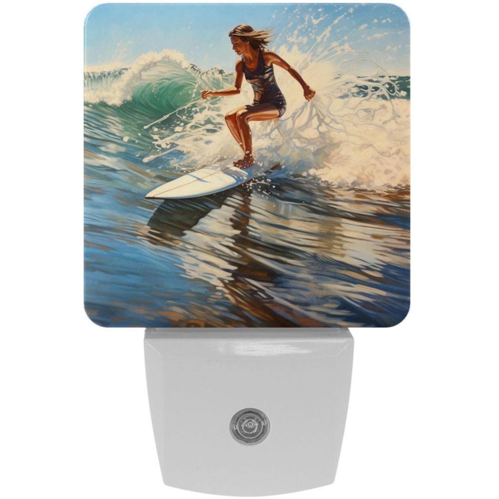 Surfing LED Square Night Lights for Bedroom and Living Room, Decorative ...