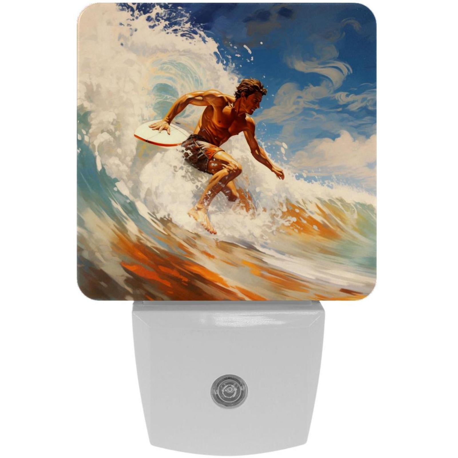 Surfing LED Square Night Lights for Bedroom and Living Room, Decorative ...