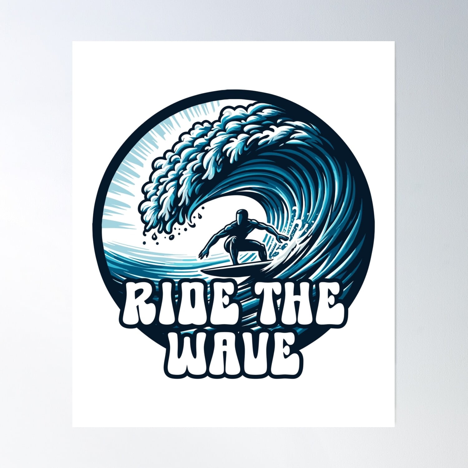 Surfing Lover Ride The Wave Surfer Poster Wall Art, Modern Wall Decor ...