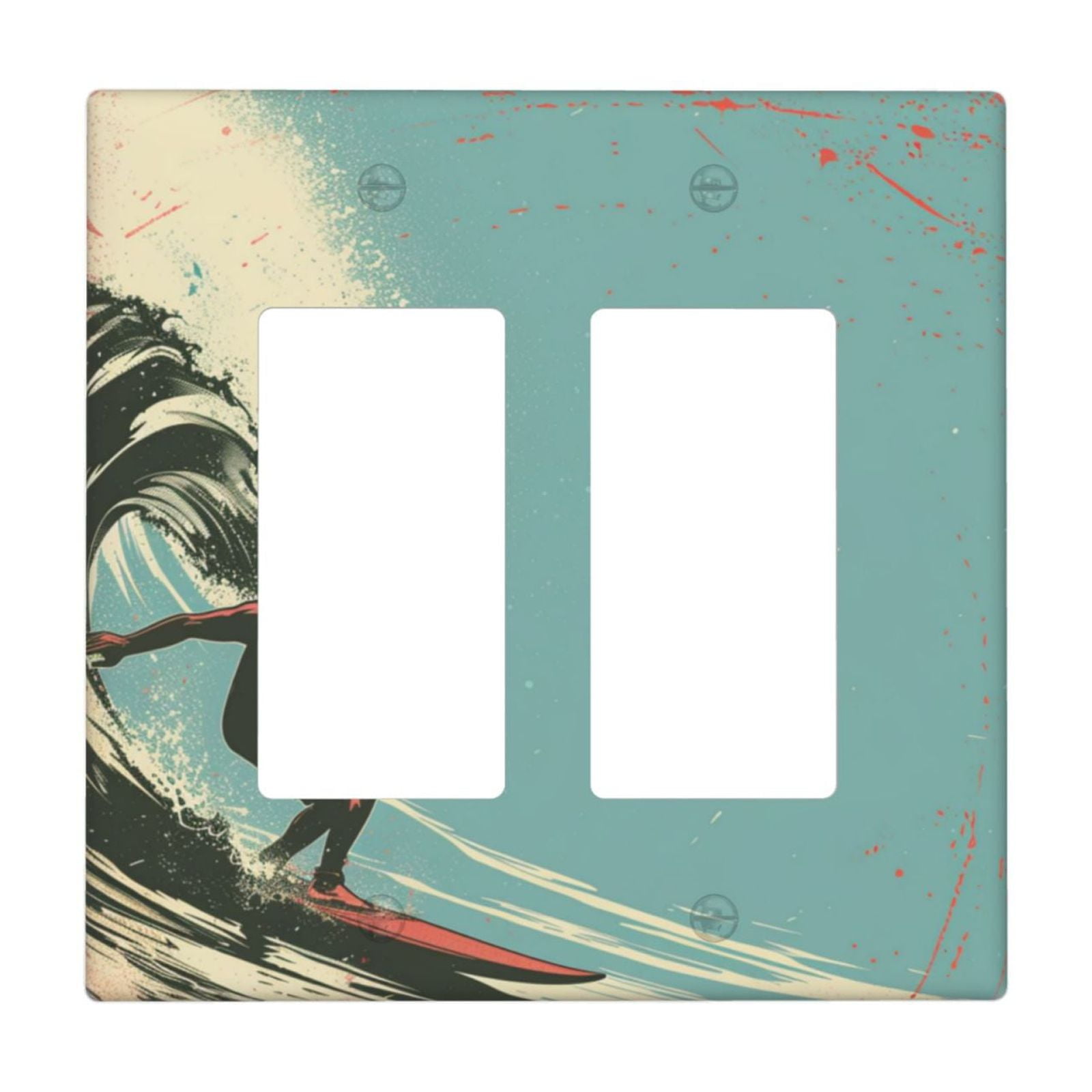 Surfing Man Switch Cover Decorative Wall Plate / 2-Gang / Standard Size ...