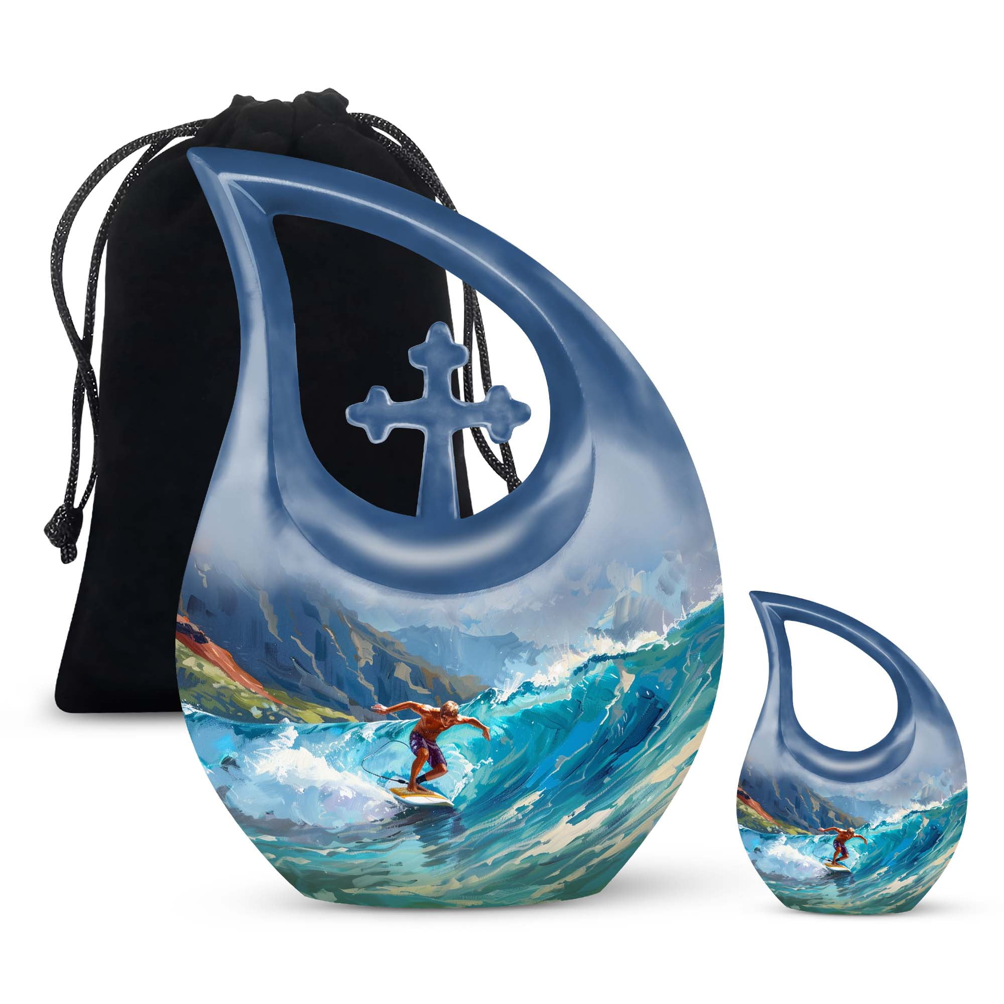 Surfing The Mountain's Mirror Urn - Adult Urns For Human Ashes ...