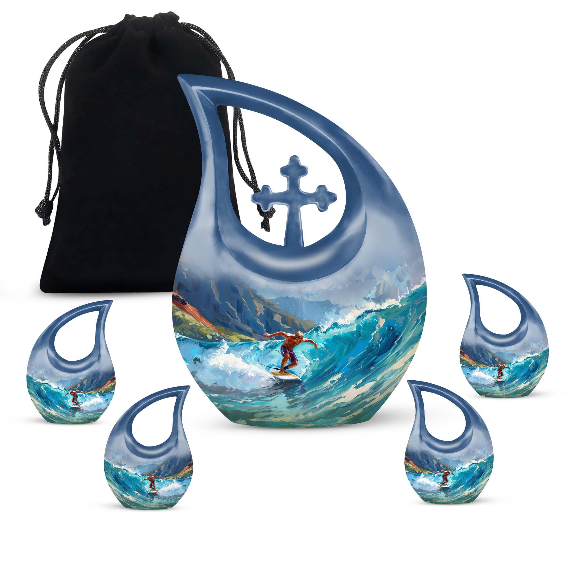 Surfing The Mountain's Mirror Urn - Ash Urns For Humans - Small Urns ...