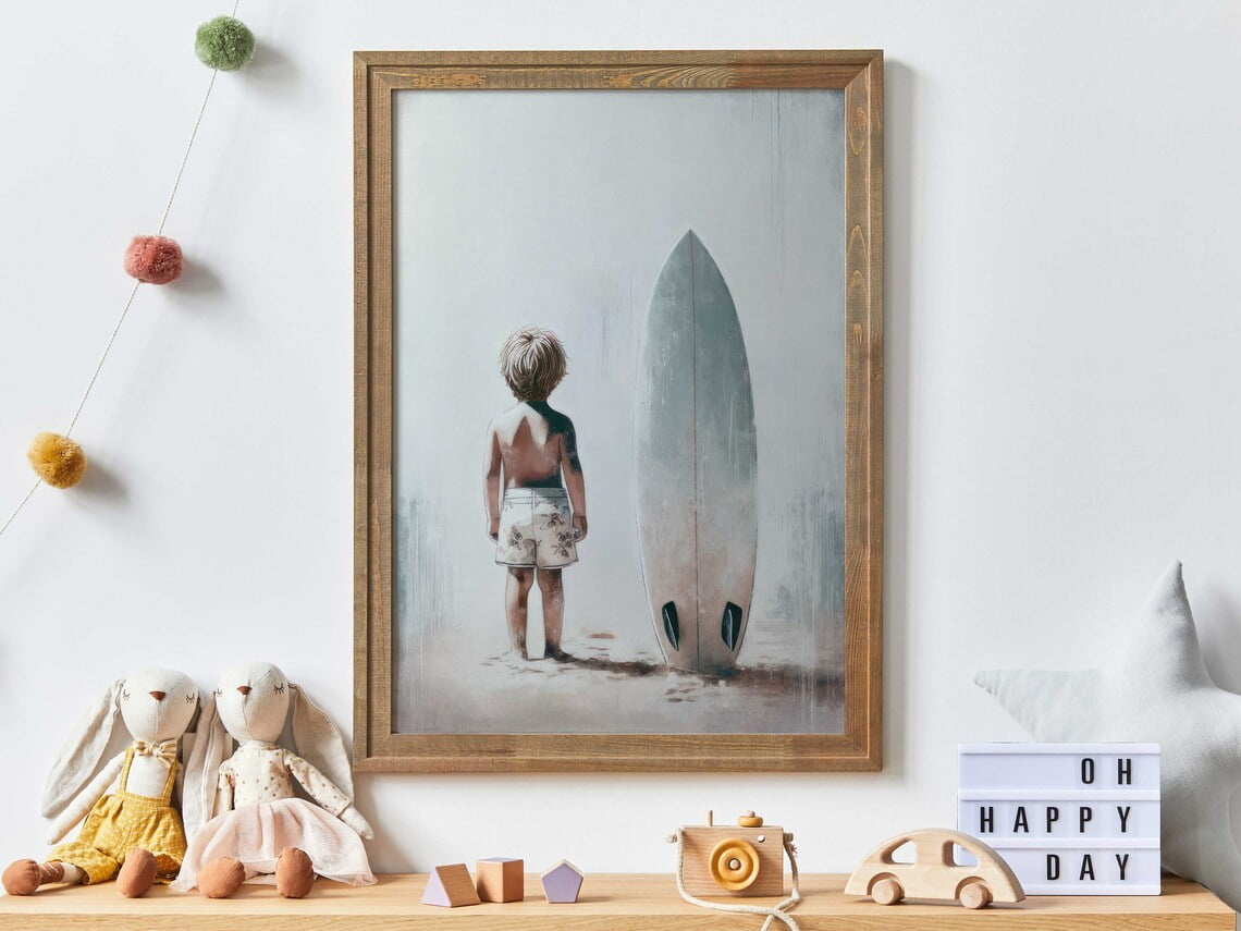 Surfing Nursery Decor Boy, Surfer Boy Print, Beach Boy'S Room Decor ...