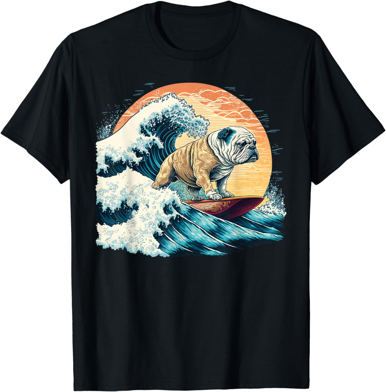 Surfing On the Great Wave T-Shirt - Walmart.com