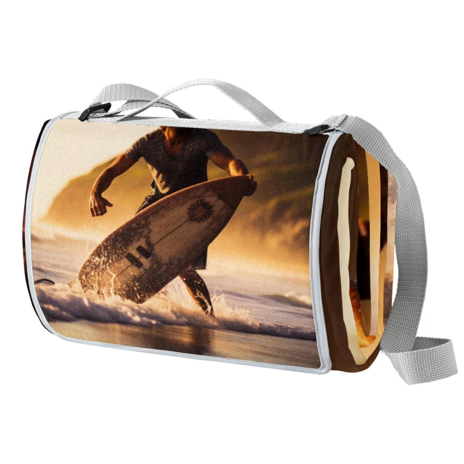 Surfing Portable Canvas Picnic Blanket Waterproof Backing for Outdoor ...