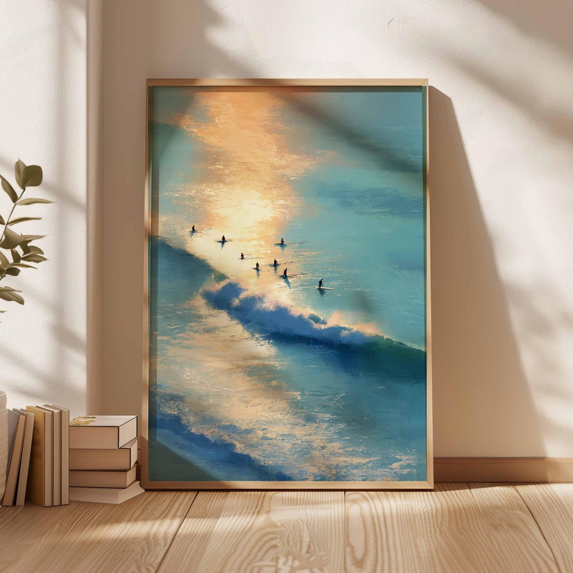 Surfing Poster, Retro Surf Print, Beachy Wall Art, Blue Wall Art ...