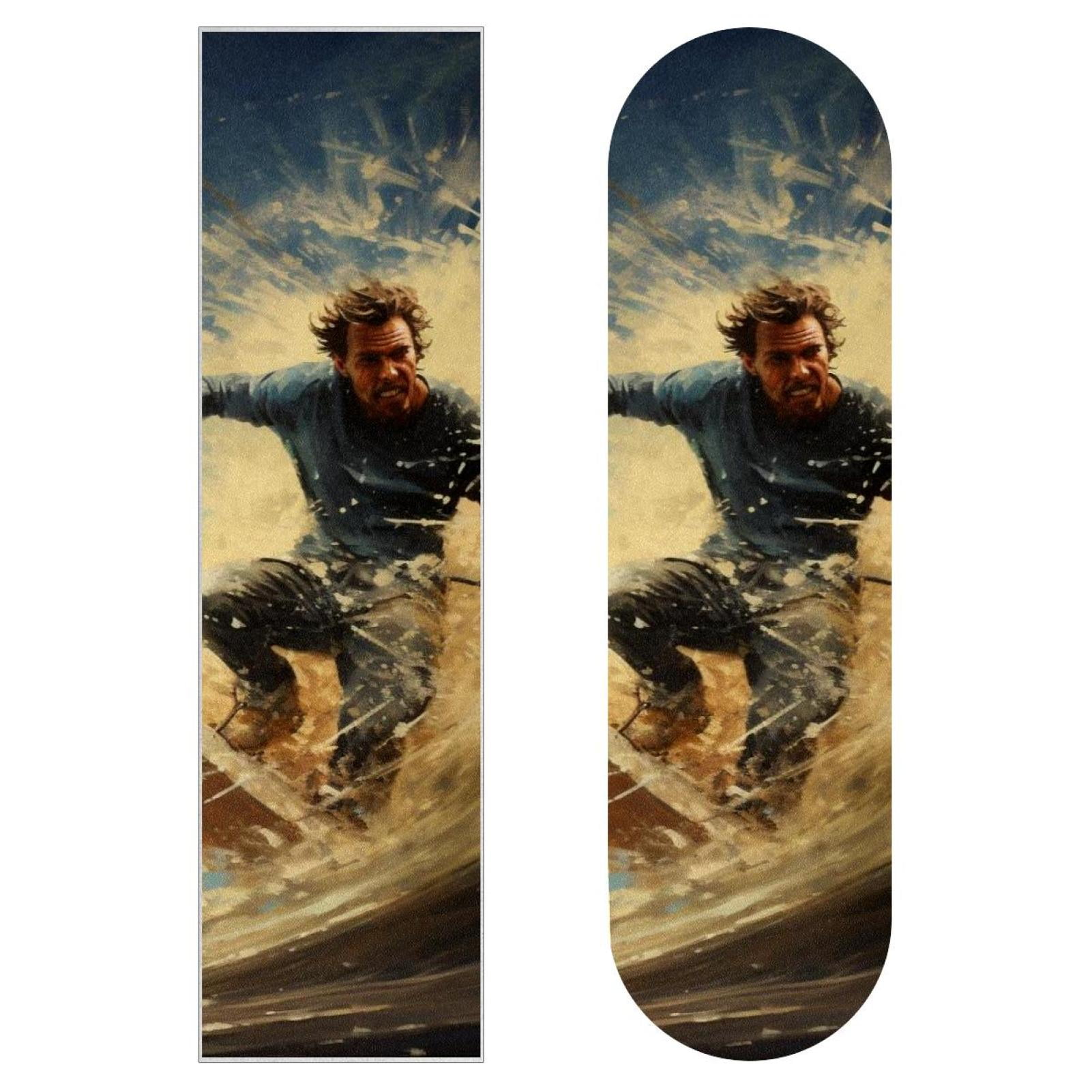 Surfing Skateboard Stickers (Pack of Two) with Emery Surface and PVC ...