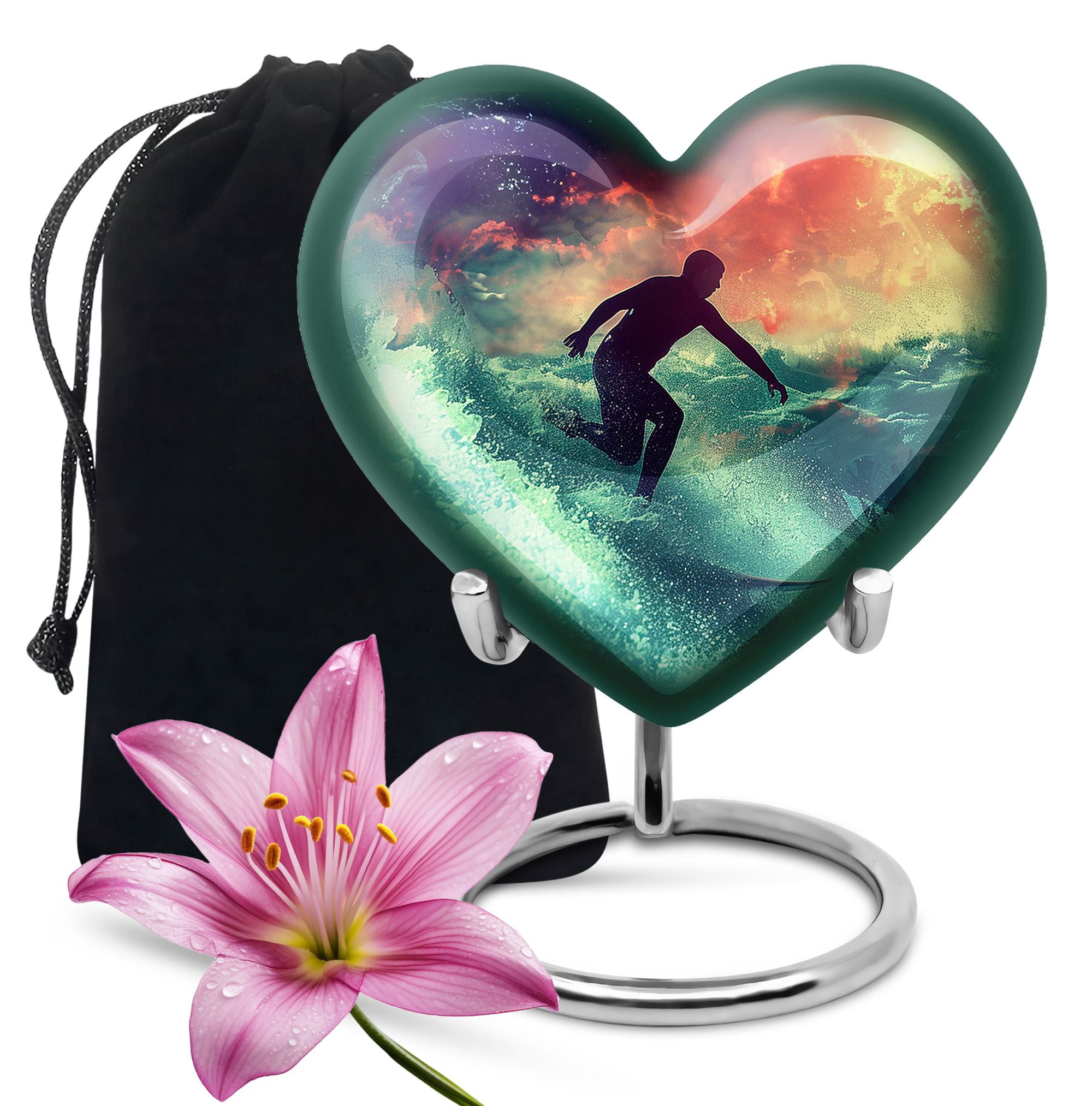 Surfing Solar Tide Cremation Urns For Human Ashes Adult Male, Urns For ...