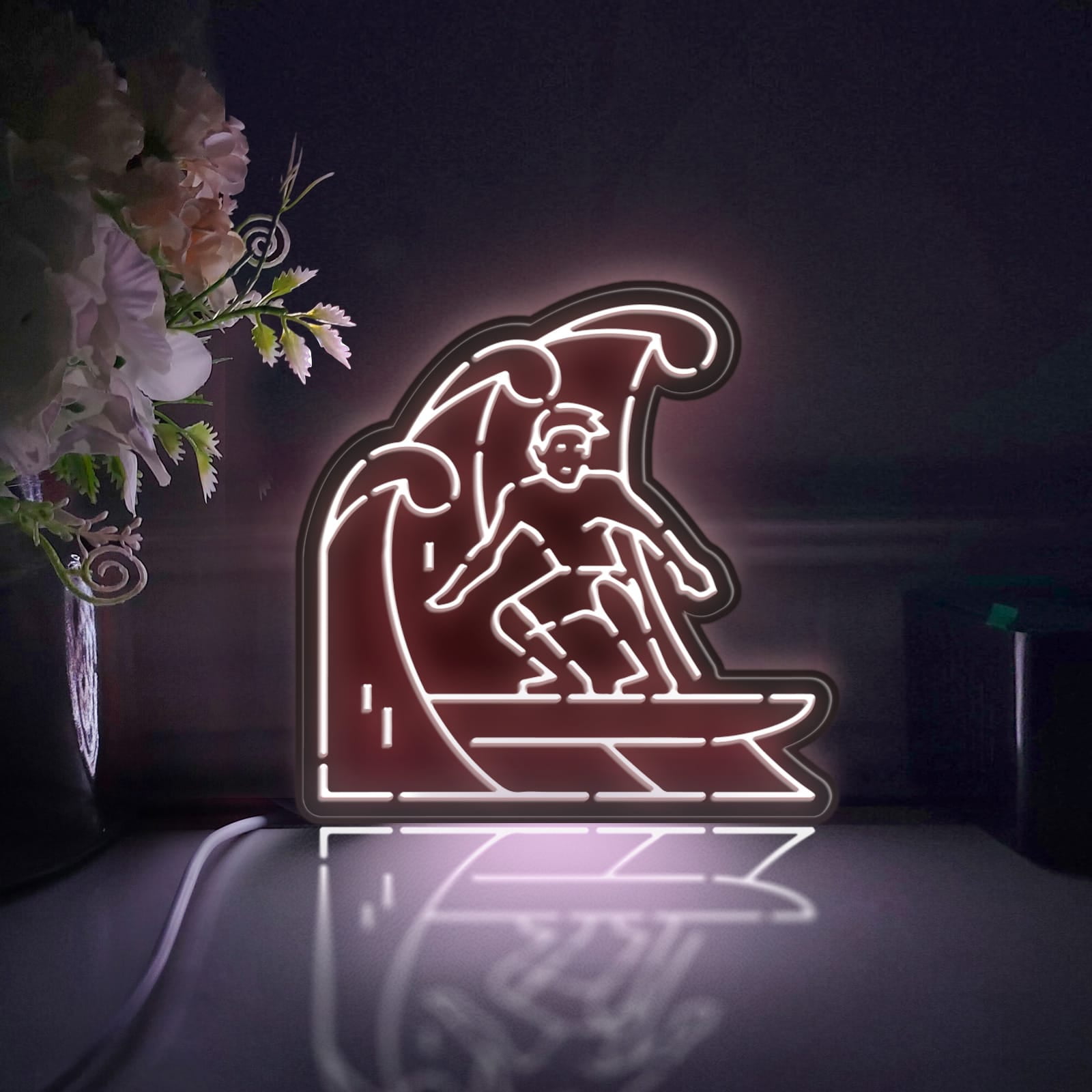 Surfing Sport Led Light Box, Dimmable Neon-Like Light Signs USB Power ...