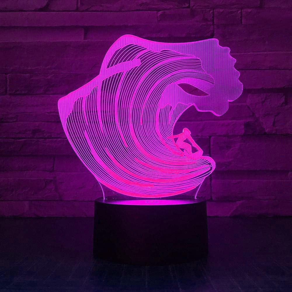 Surfing Sports Toys 3D Illusion Night Light Smart Touch Lamp Creative ...