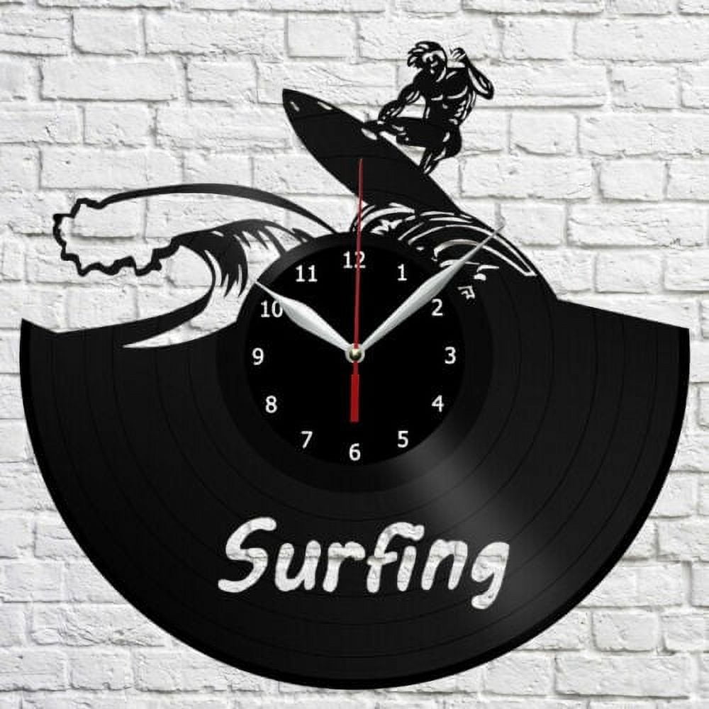 Surfing Vinyl Record Wall Clock Home Decor Fan Art Original Gift ...