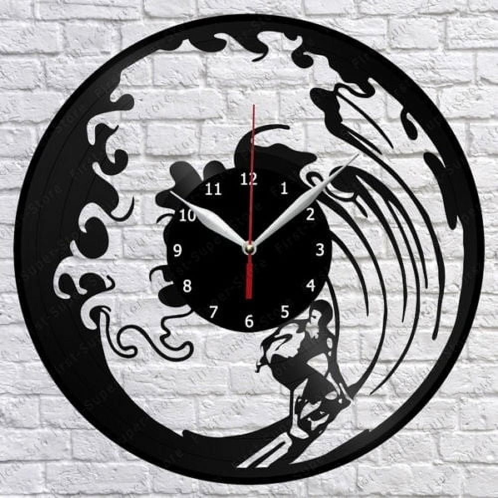Surfing Vinyl Wall Clock,Vinyl Record Clock Wall Art Unique kid Room ...