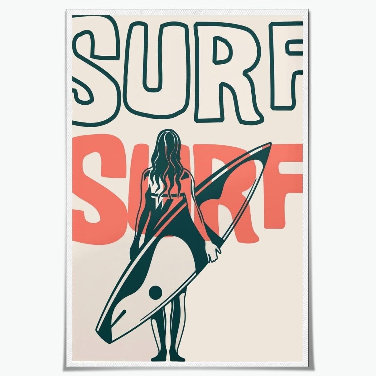 Surfing Wall Art Vintage Surf Poster Retro Beach Decor for Coastal Home ...