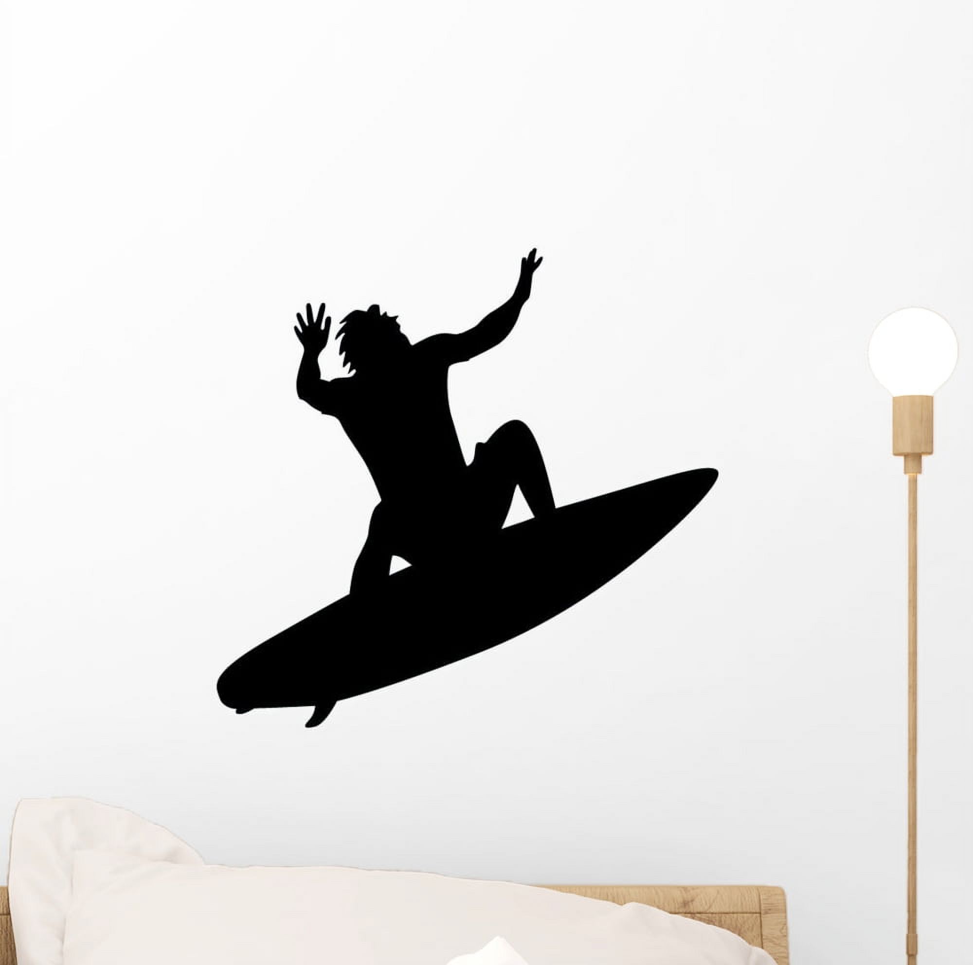 Surfing Wall Decal Sticker, Wallmonkeys Peel & Stick Vinyl Graphic (12 ...
