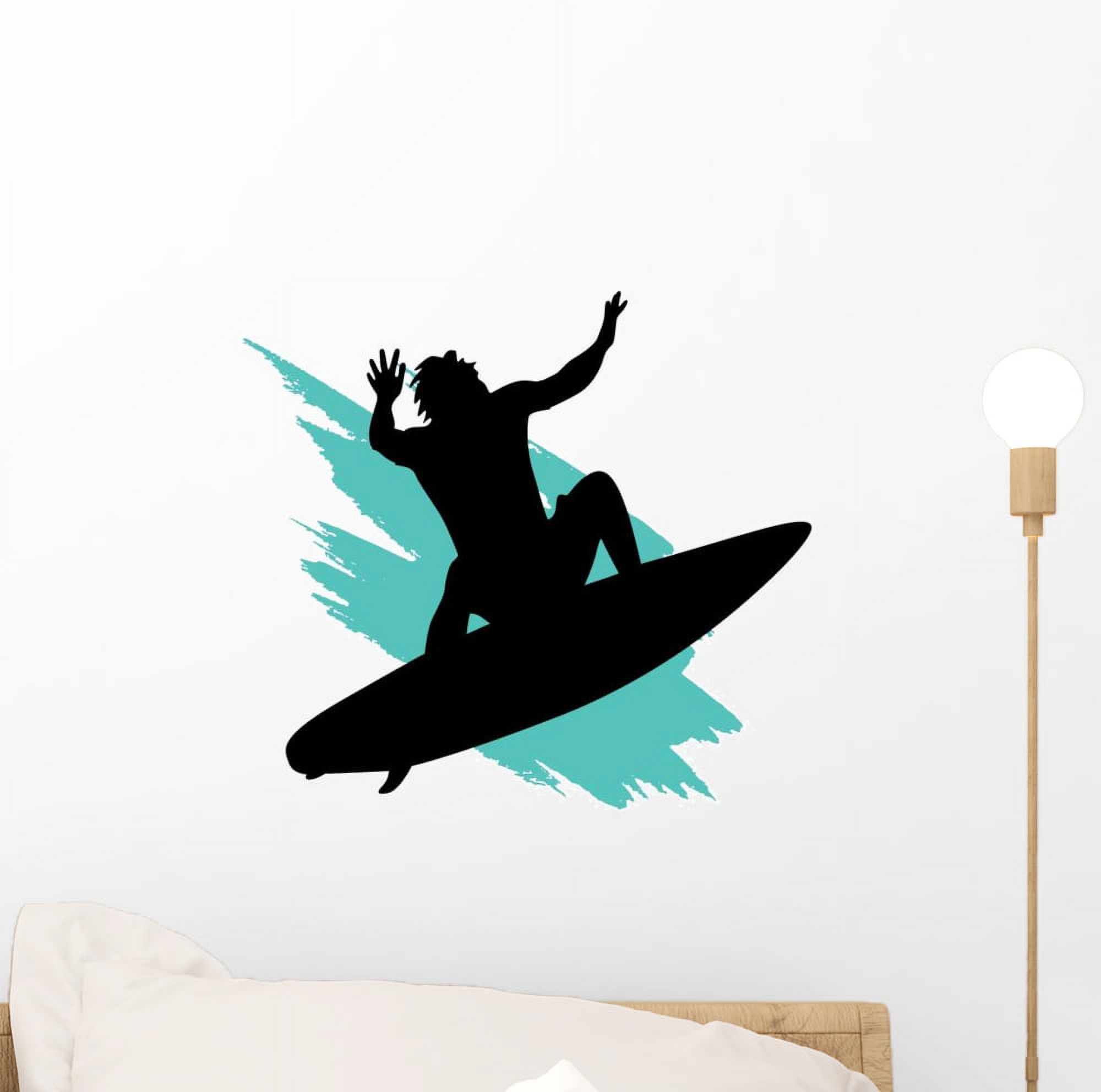 Surfing Wall Decal Sticker, Wallmonkeys Peel & Stick Vinyl Graphic (12 ...