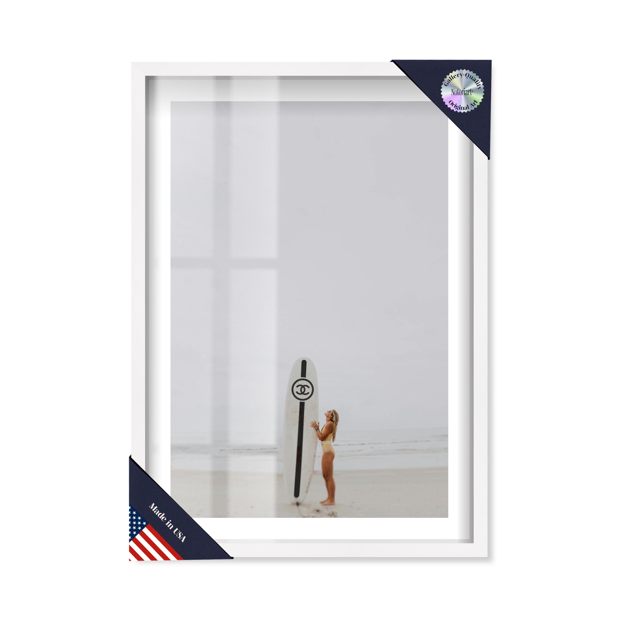 Surfing day in color Shadowbox Print Retro Art Prints by Notoriart ...