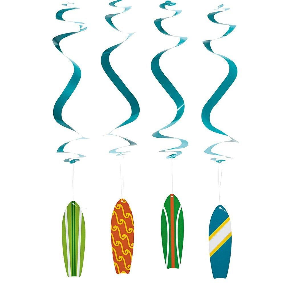 Surfs Up Birthday Dangling Swirls - Party Decor - 12 Pieces - Walmart.com