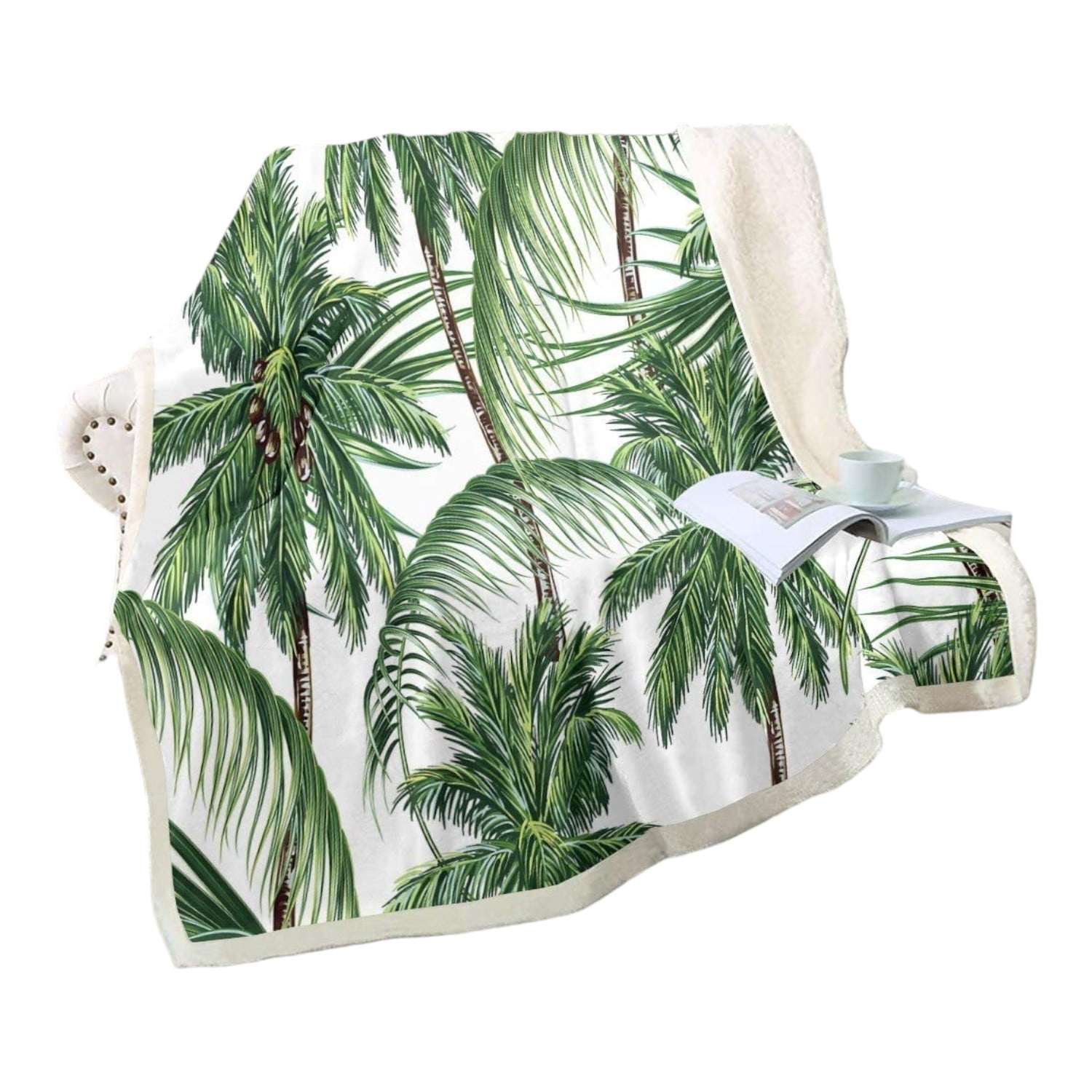 Surfside Serenity: Tropical Fleece Throw Blanket with Hawaii Beach ...