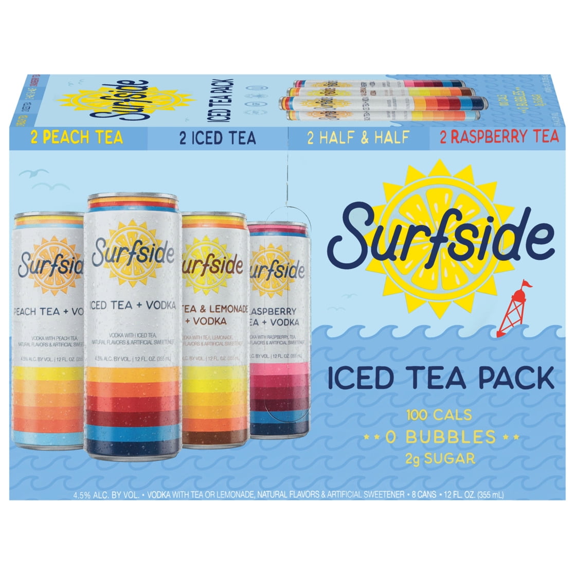 Surfside Iced Tea + Vodka Variety 8 Pack - Walmart.com