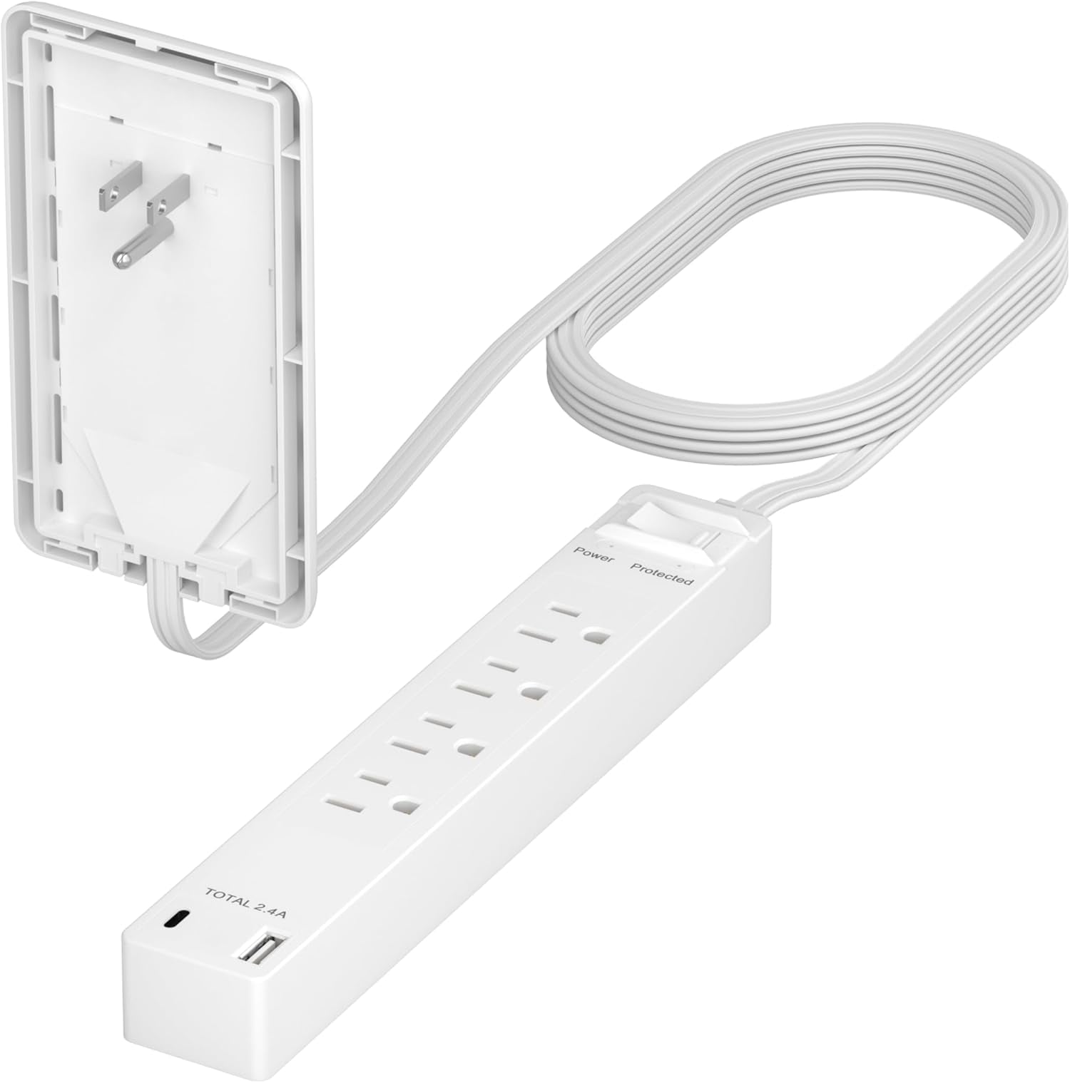 Surge Protected Outlet Extender, 4-Outlet Power Strip, 1 Type-A, and 1 ...