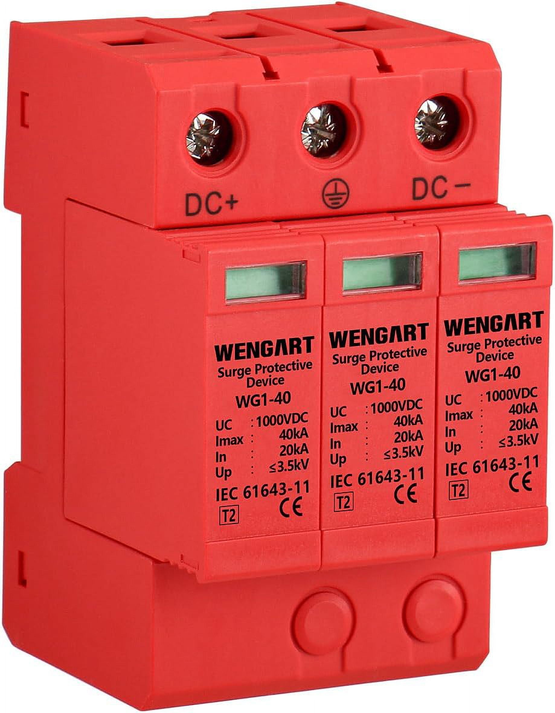 Surge Protective Arrester Device,DC1000V 3P 20~40kA 36mm DIN Rail Mount ...