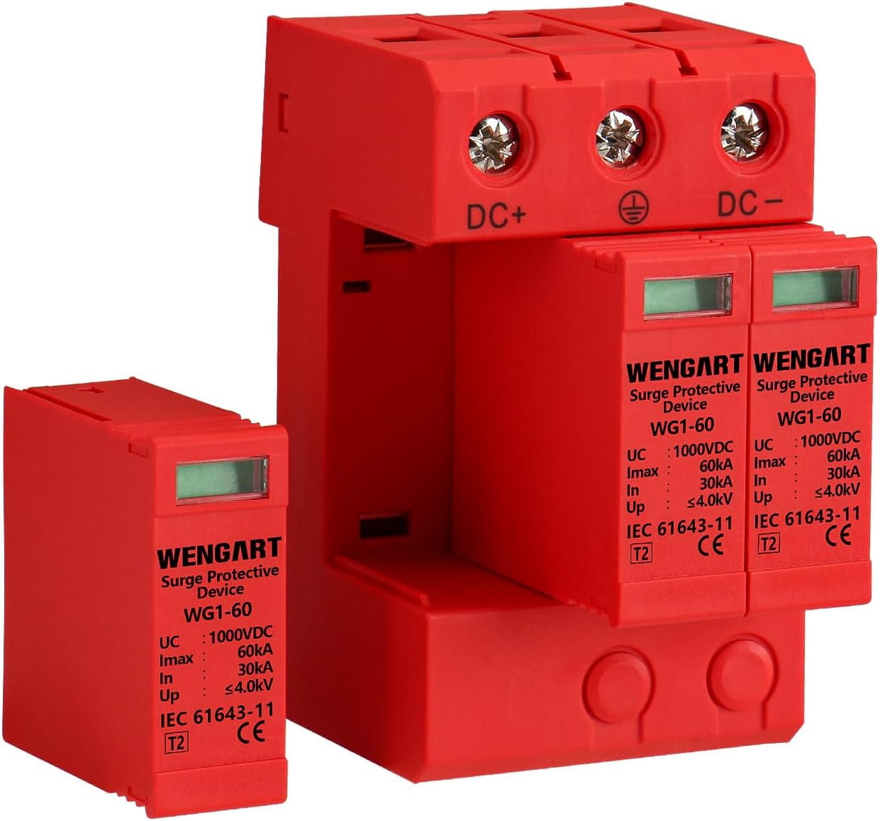 Surge Protective Arrester Device,DC1000V 3Pole 30~60kA 36mm DIN Rail ...